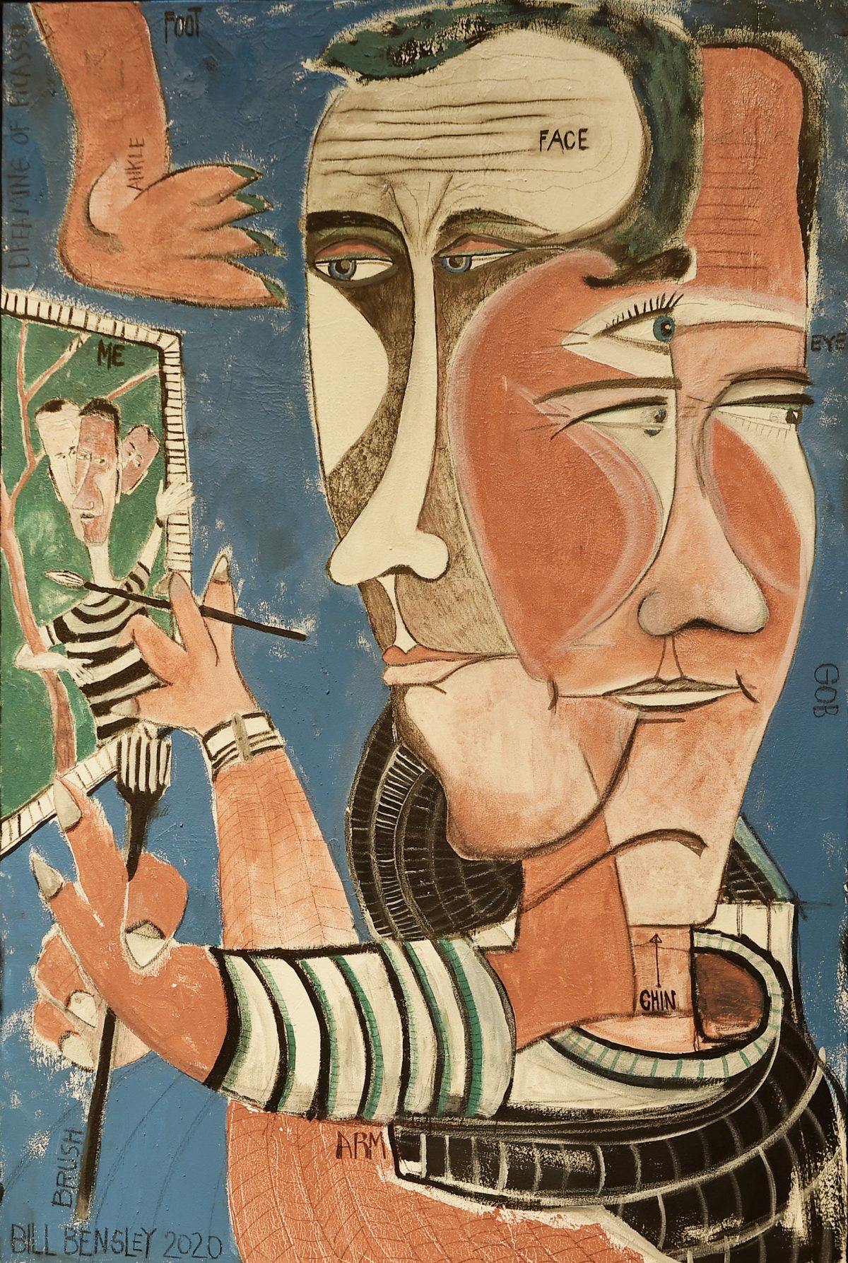 Self portrait channeling Picasso - Bensley Outsider Gallery